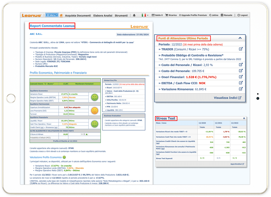 Leanus.it - The innovative platform for balance sheet analysis